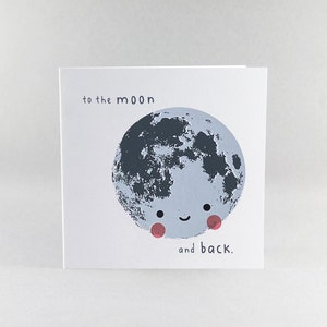 Love Card Love You to the Moon and Back Card to the Moon and - Etsy