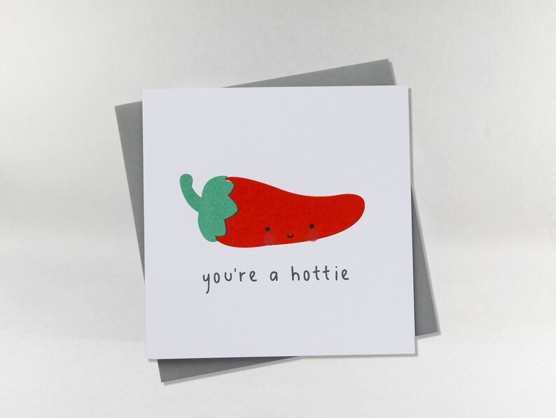 Cute Love Card Chilli Card You're A Hottie Card | Etsy