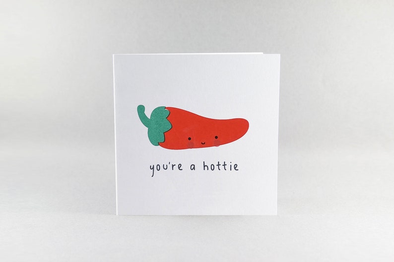 Cute Love Card Chilli Card You're A Hottie Card - Etsy