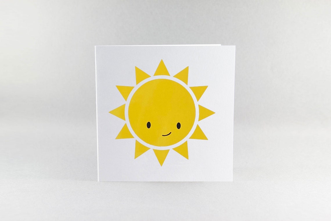 Sunshine Card Sun Card Thank You Card Hello Card Blank - Etsy