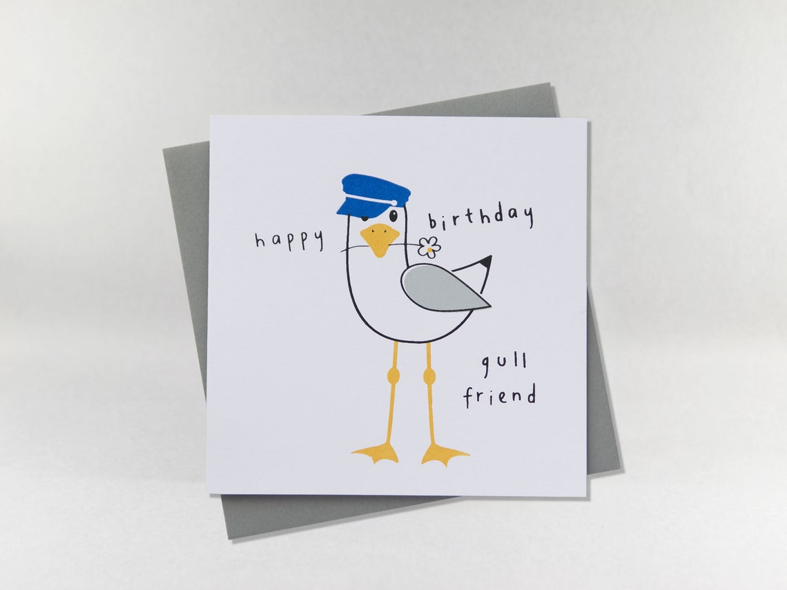 Seagull Card Funny Birthday Card Birthday Card Girlfriend | Etsy