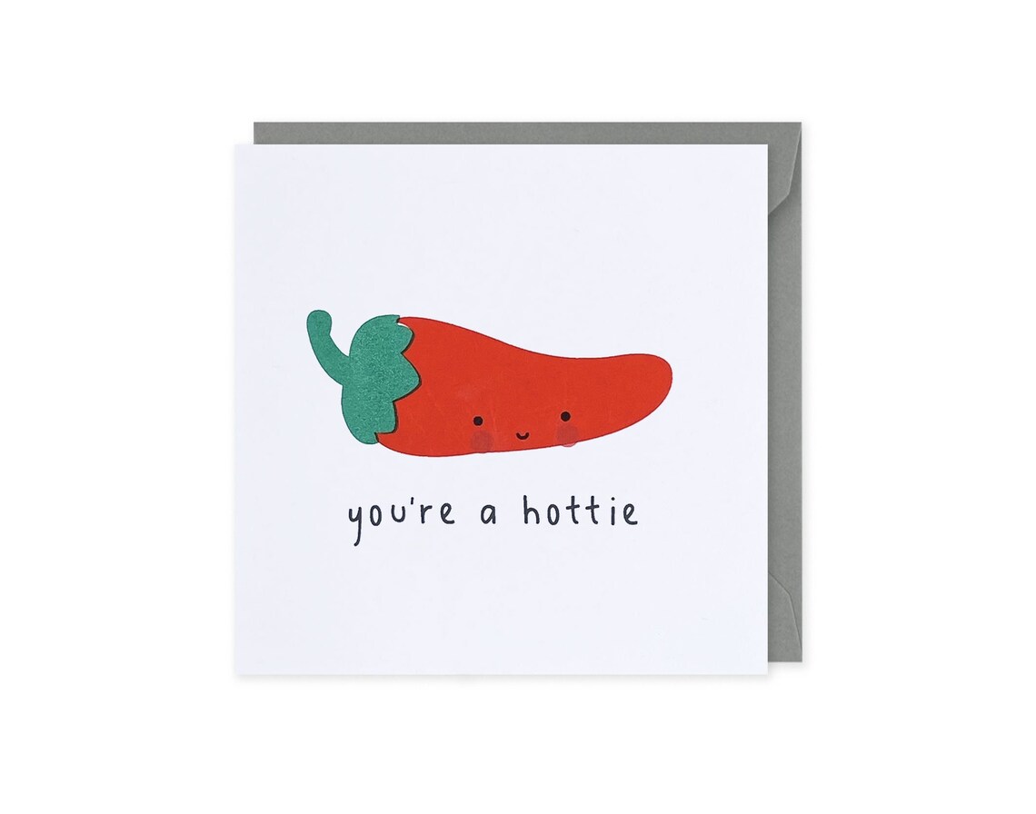 Cute Love Card Chilli Card You're A Hottie Card - Etsy