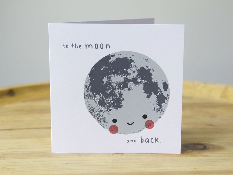 Love Card Love You to the Moon and Back Card To The Moon and | Etsy