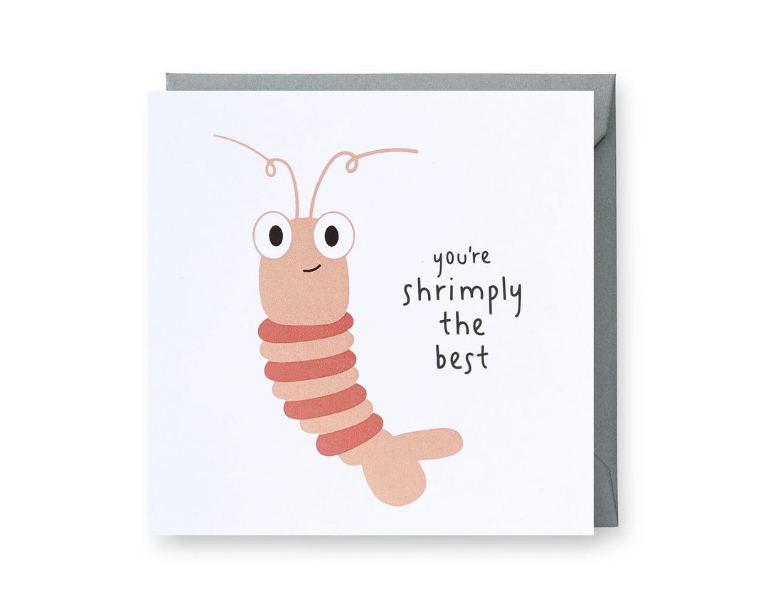 You're Shrimply the Best Card, Punny Love Card, Valentines Card ...