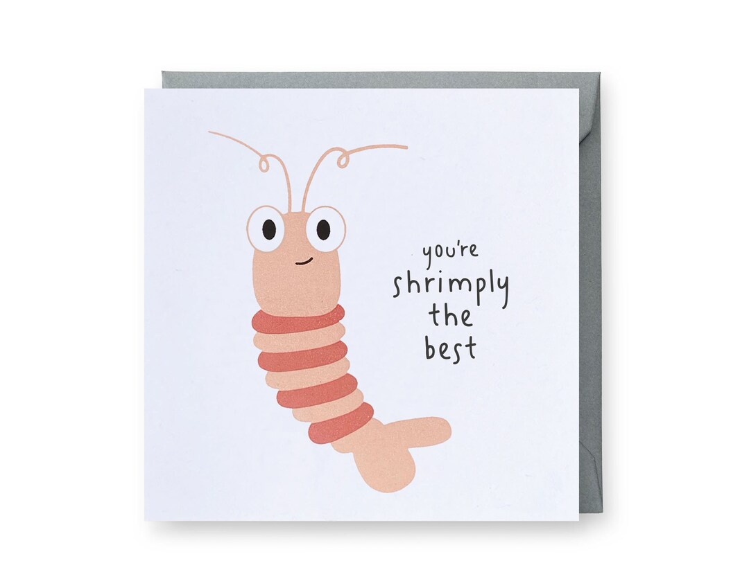 You're Shrimply the Best Card Punny Love Card Valentines - Etsy