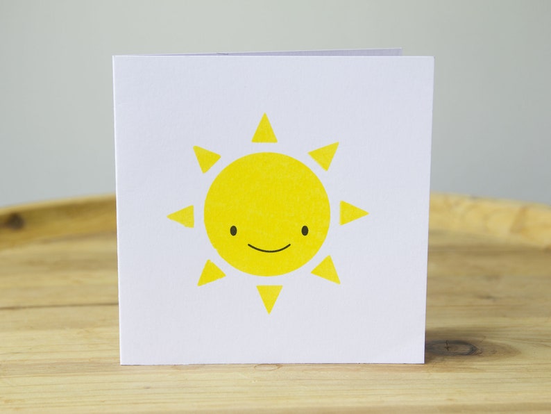 Sunshine Card Sun Card Thank You Card Hello Card Blank | Etsy