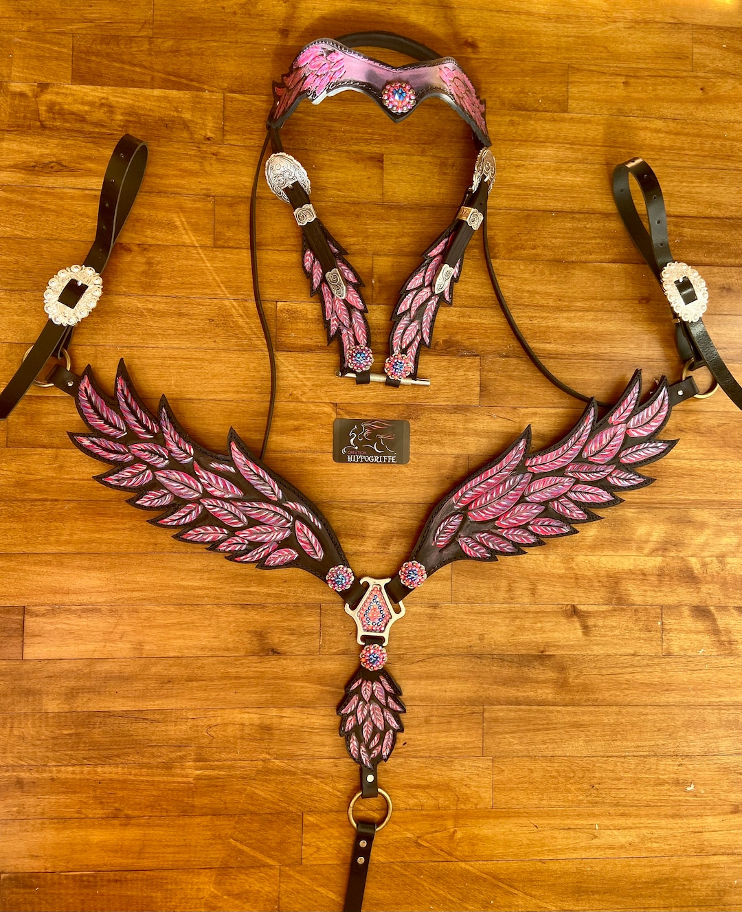 Complete Set Custom Made Western Tack Horse Barrel Headstall Leather ...