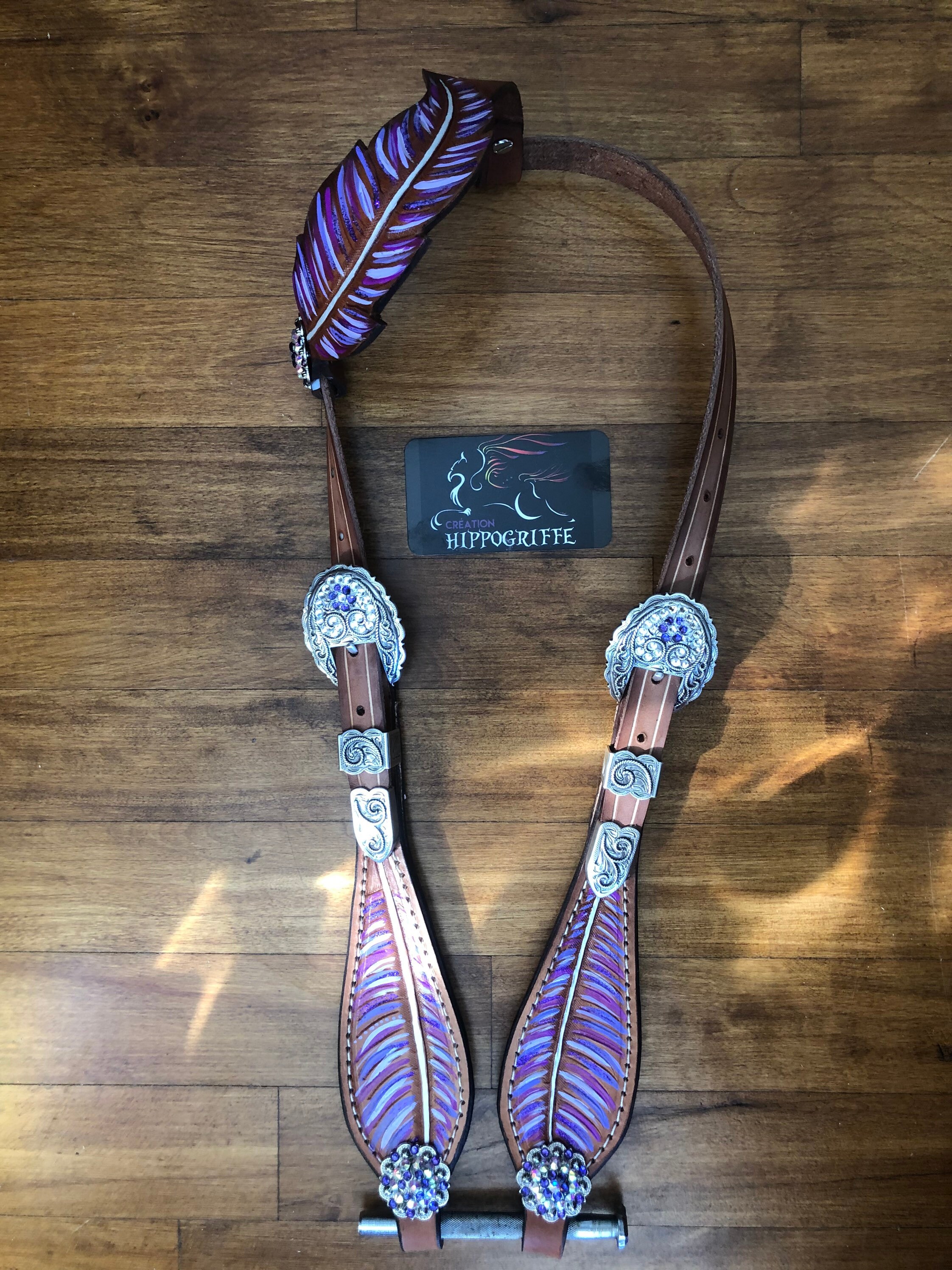 Bling Feathers bridle headstall horse tack leather - Etsy Canada