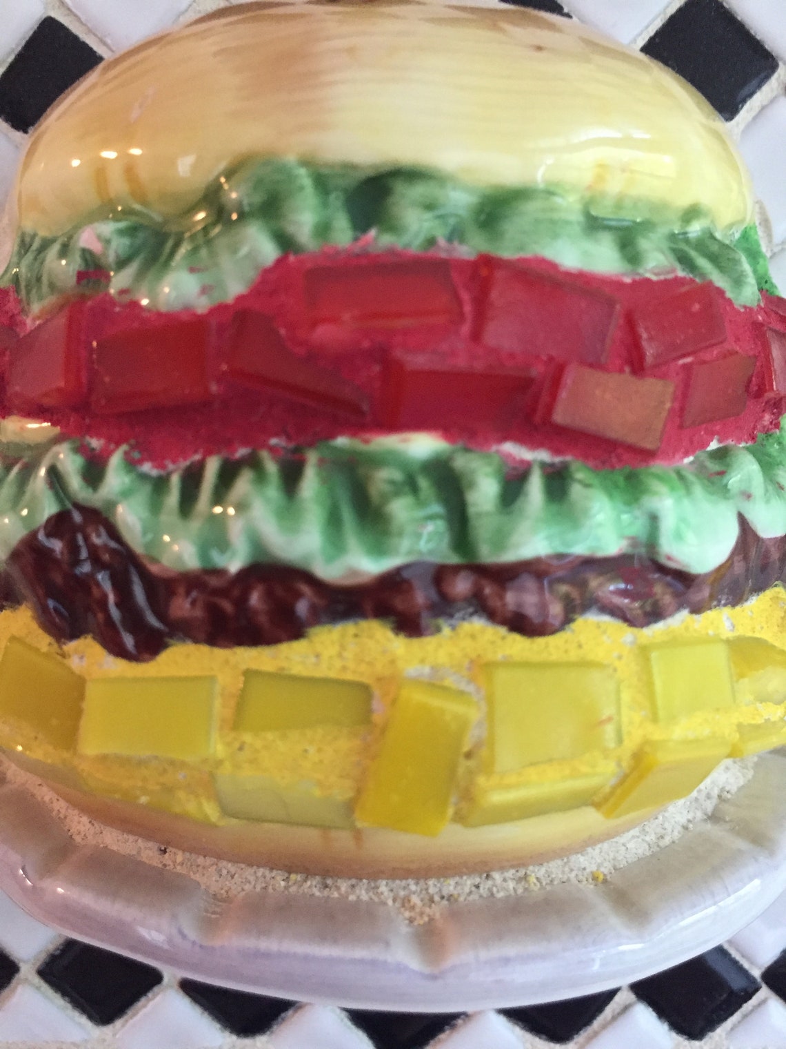 Yummy Handmade Hamburger Mosaic Wall Art made with ceramic | Etsy