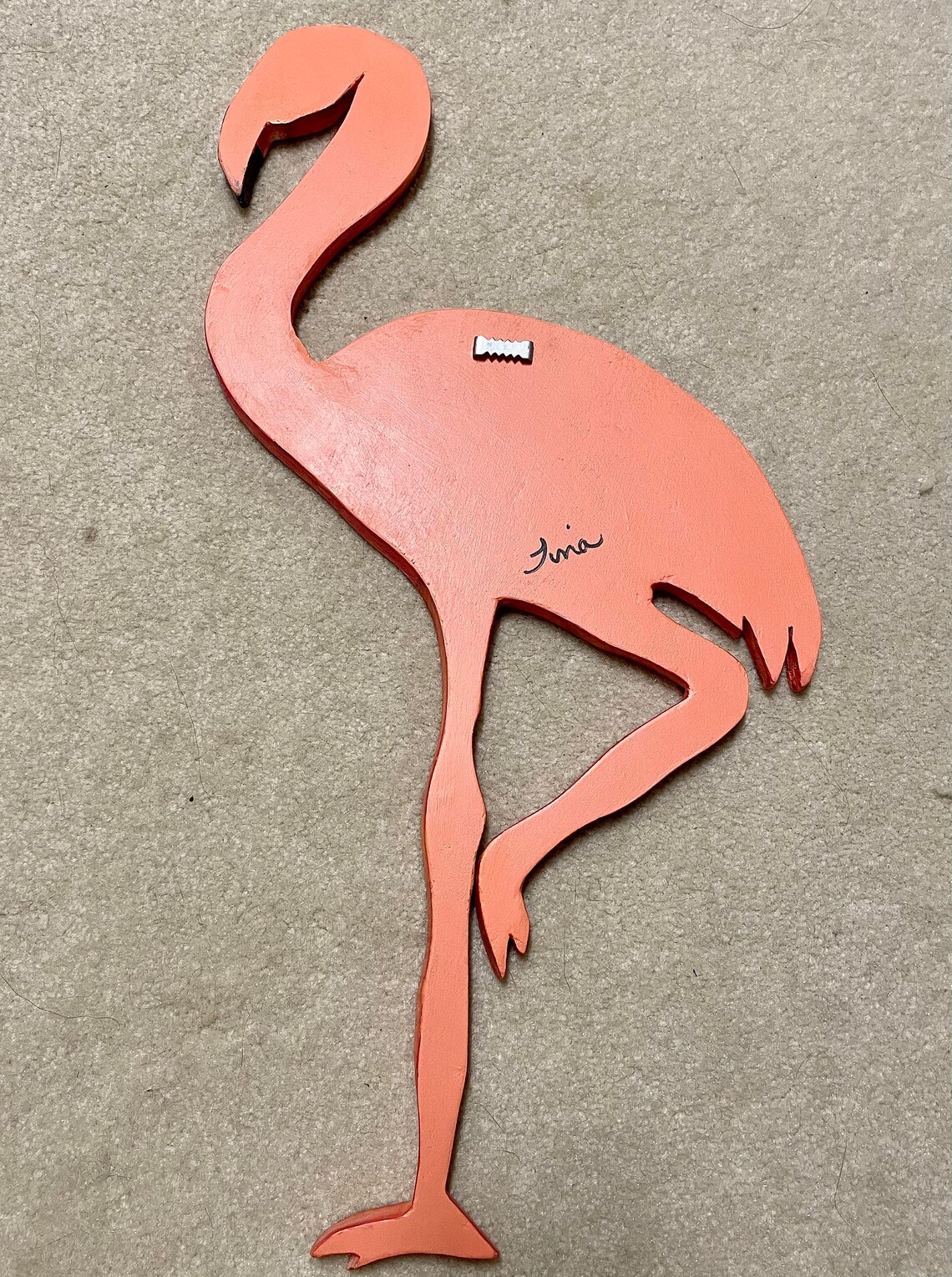 Tropical Flamingo Wall Hanging Sign painted wood flamingo | Etsy