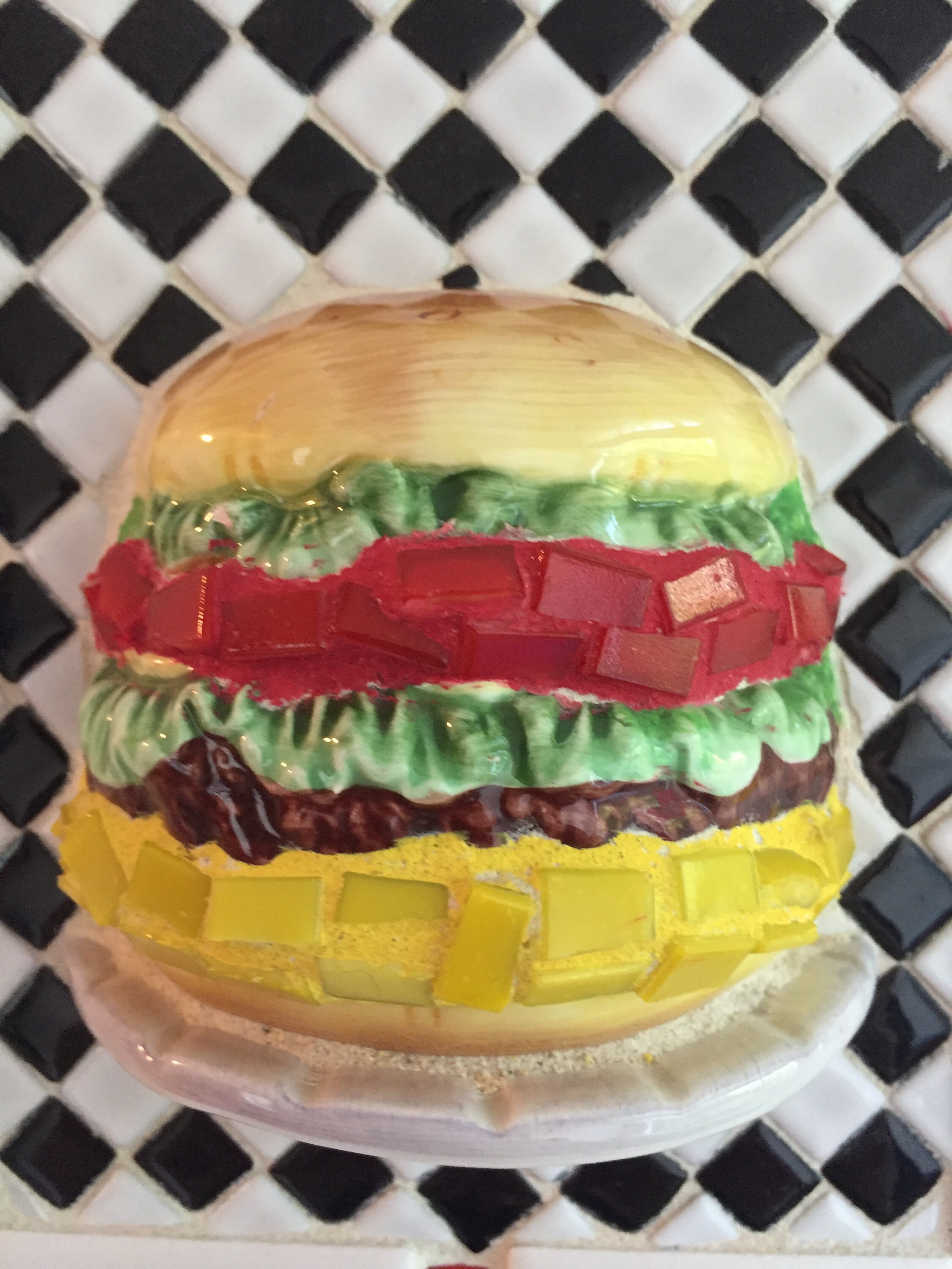 Yummy Handmade Hamburger Mosaic Wall Art made with ceramic | Etsy