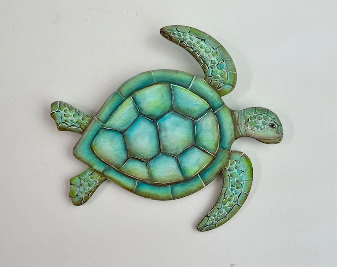 Exquisite Hand-painted Sea Turtle Wall Hanging Sign Acrylic Painting on ...