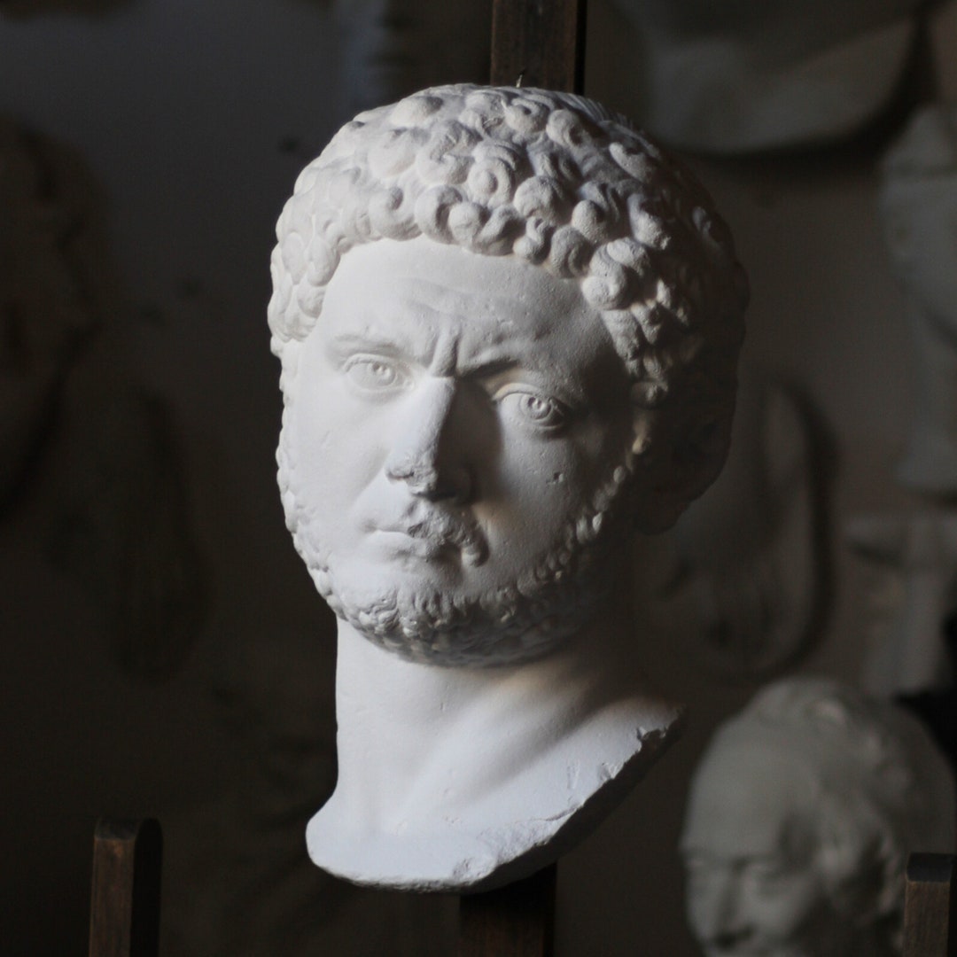 Large Young Roman Emperor Hadrian Plaster Cast, Handmade Classical ...