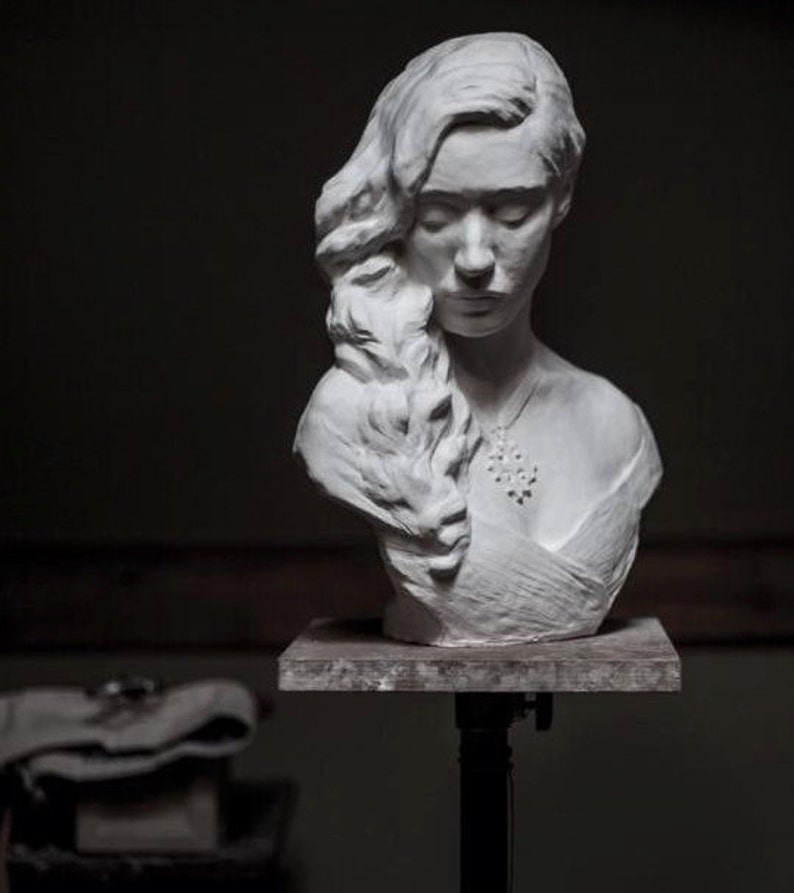 Female Head Plaster Cast // Bust Sculpture // Portrait // - Etsy Hong Kong