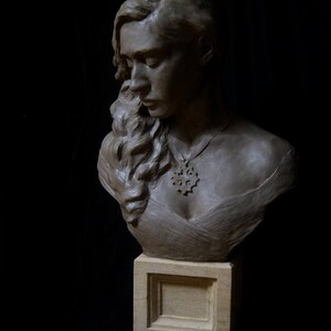 Female Head Plaster Cast // Bust Sculpture // Portrait // Standing ...