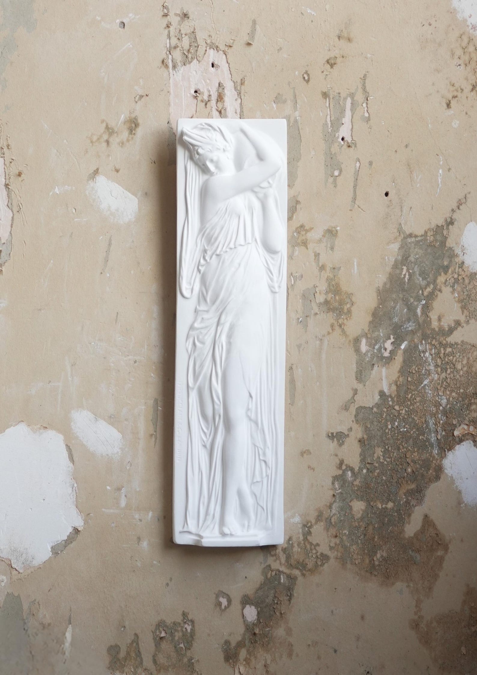 Beautiful Low Relief Wall Sculpture, Plaster Replica of Nymph Water ...