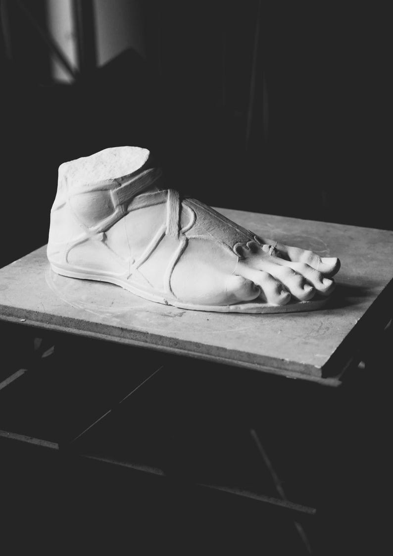 Greek Roman Plaster Cast Foot Sculpture, Hermes Foot Fragment, Handmade ...