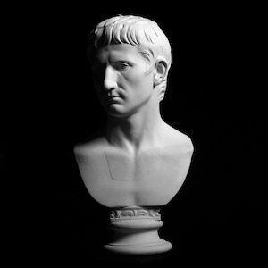 Caesar Augustus Portrait Bust, Large Roman Emperor Reproduction Plaster ...