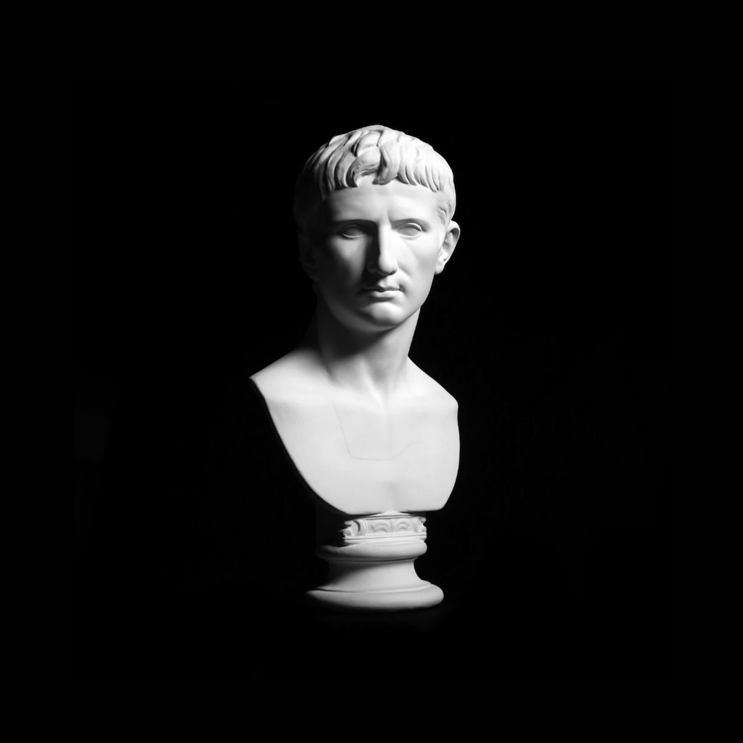 Caesar Augustus Portrait Bust, Large Roman Emperor Reproduction Plaster ...