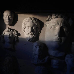 Greek God Plaster Cast, Bearded Man Wall Art Sculpture, Handmade by ...