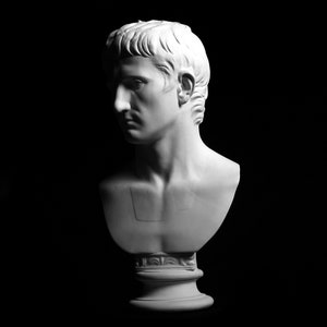 Caesar Augustus Portrait Bust, Large Roman Emperor Reproduction Plaster ...