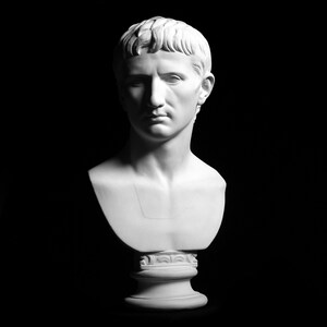 Caesar Augustus Portrait Bust, Large Roman Emperor Reproduction Plaster ...