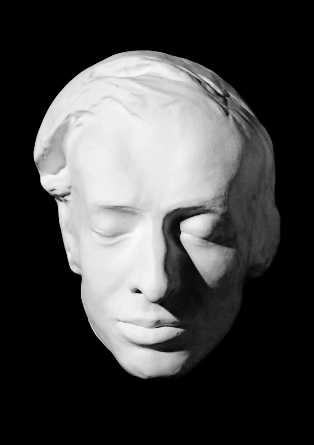 Frédéric Chopin's Death Mask, Plaster Cast Wall Sculpture, Handmade by ...