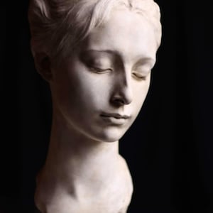 Portrait of a Girl by Gaetano Cellini, Female White Bust Plaster Cast ...