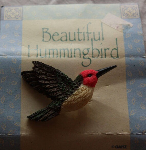 Vintage Ganz Hummingbird Pin - Gem