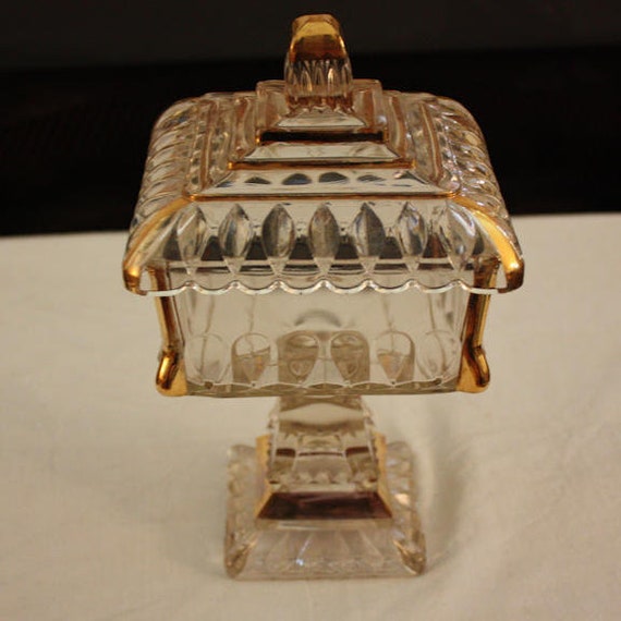 Vintage Jeannette Glass Wedding Cake Box - Etsy