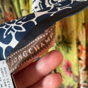 Longchamp 100% Silk Blue, Black White Scarf, LONGCHAMP Paris France - Etsy