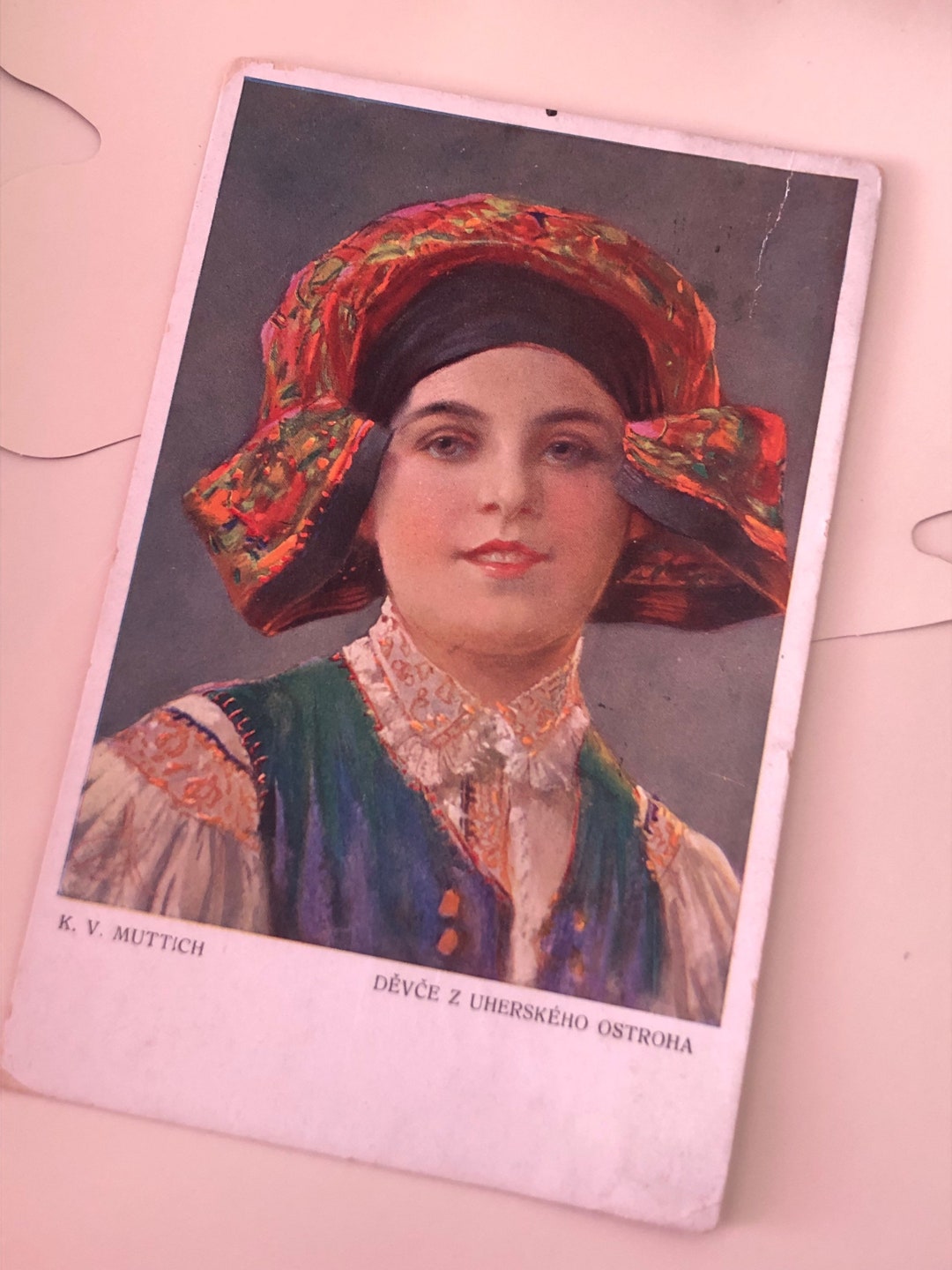 OSTROHA Woman Portrait Ethnic 1908 Sent From Prague Praha - Etsy