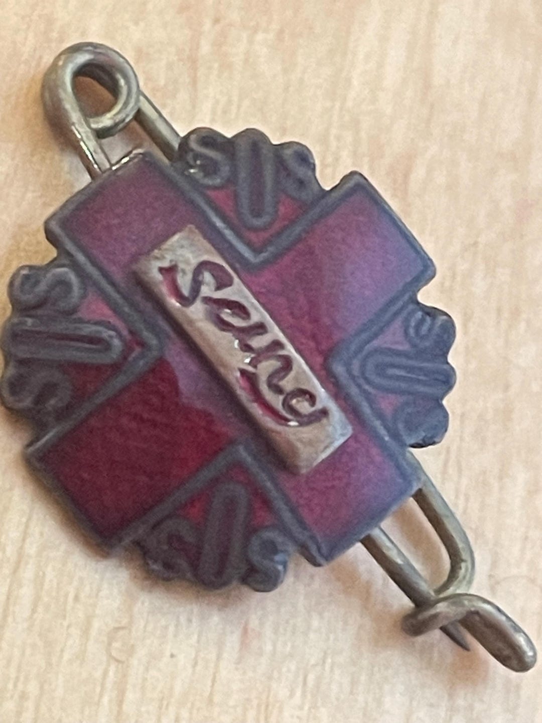Vintage French Red Cross Enamel Pin: Medical Attendant Badge - Etsy