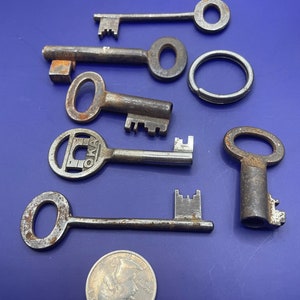 Iron Keys From the Late 1800 Early 1900s All Big Skeleton Keys SET - Etsy