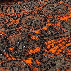 Victorian Fine Black Lace Panels MOURNING Lace Complete Handmade Beaded ...