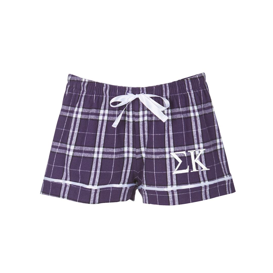 Sigma Kappa, Flannel Boxer Shorts, Pledge Bid Day Gift, SK Pajama ...