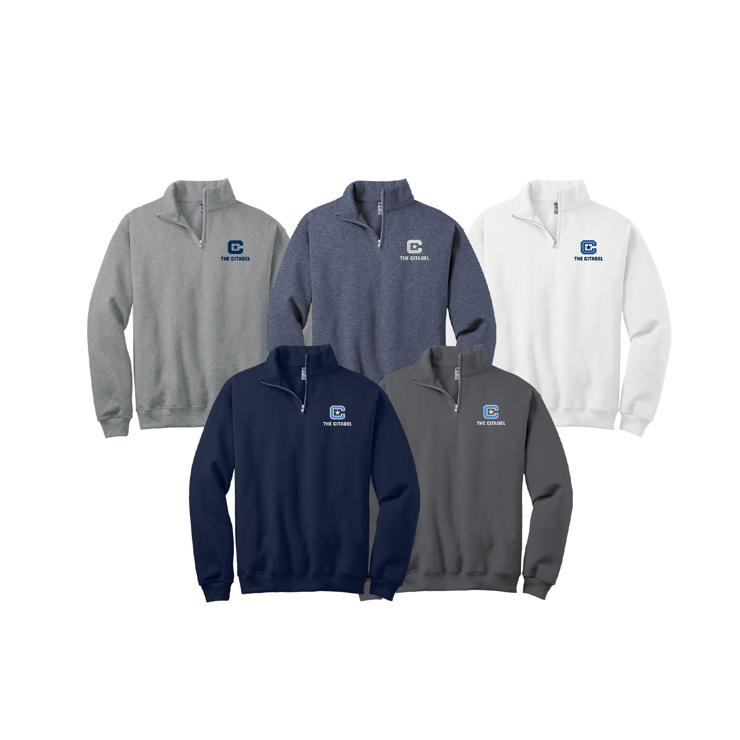 The Citadel Quarter Zip Sweatshirt, Embroidered Cadet Collar Pullover ...
