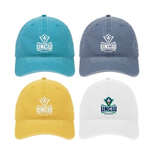 UNCW Seahawks Baseball Hat: Garment Dyed Cotton Twill Cap - Etsy