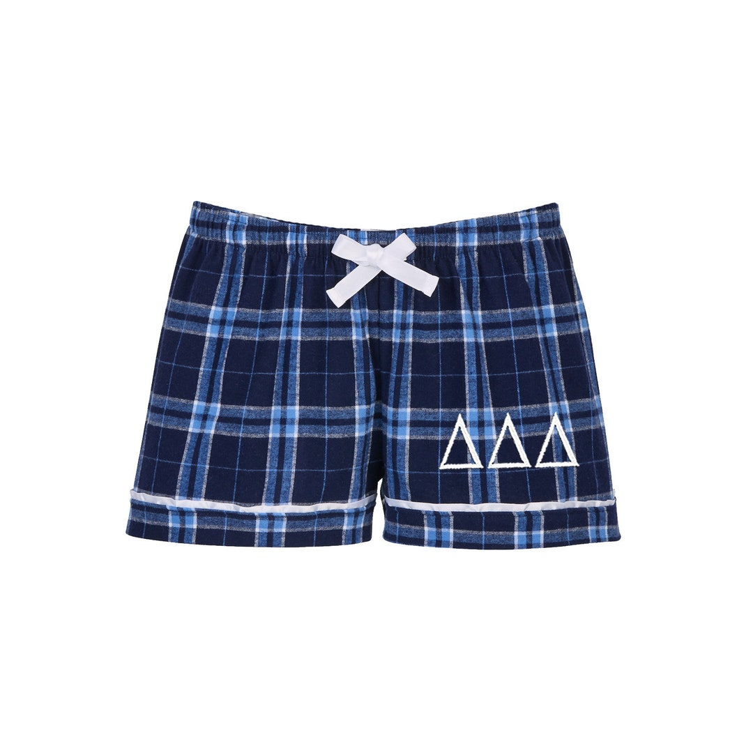 Delta Delta Delta, Flannel Boxer Shorts, Tri Delta Sorority Sleepwear ...