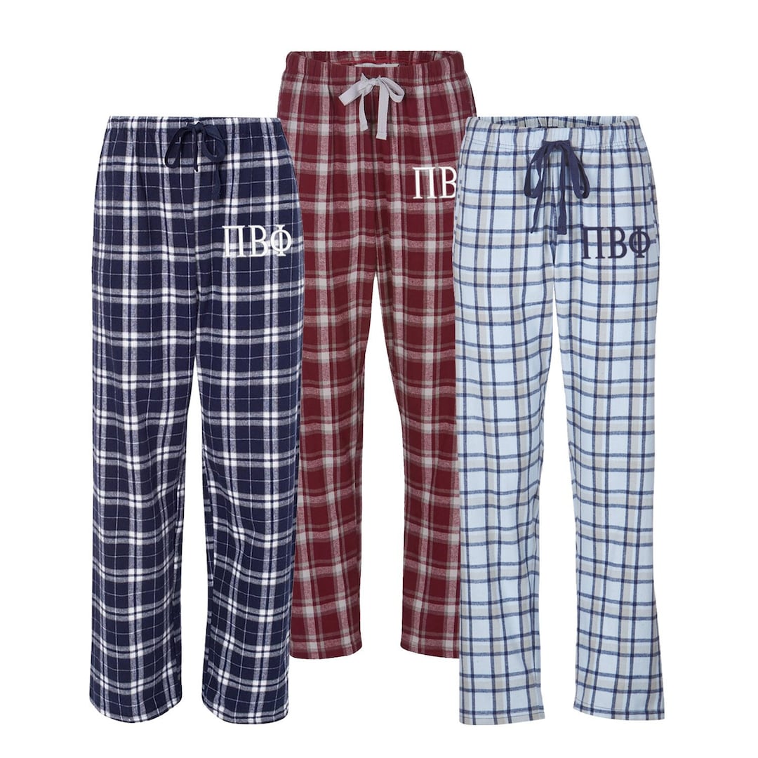 Pi Beta Phi Sorority Embroidered Flannel Pants, Loungewear, Comfy Pj ...