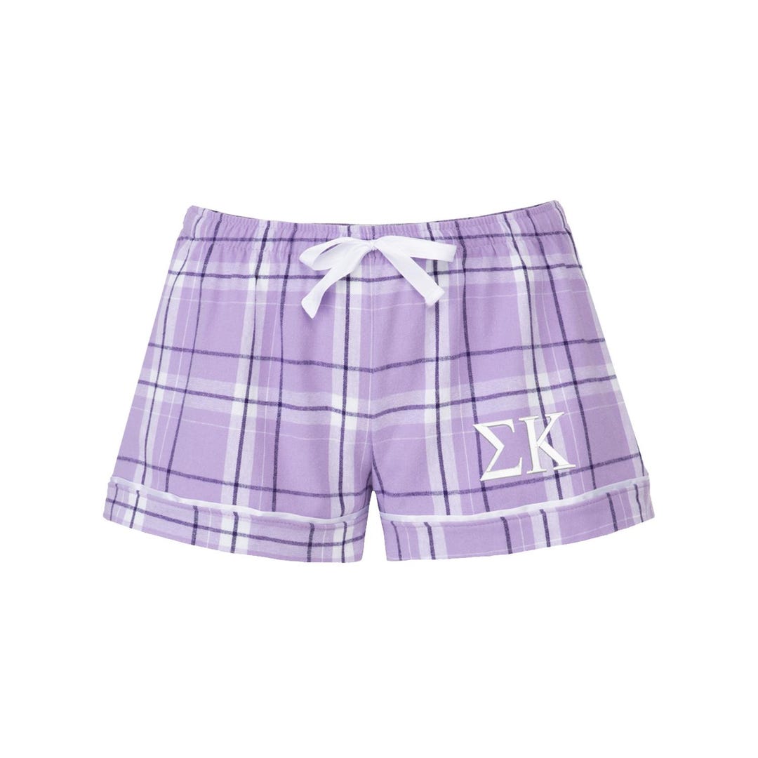 Sigma Kappa Flannel Boxer Shorts: Sorority Loungewear - Etsy