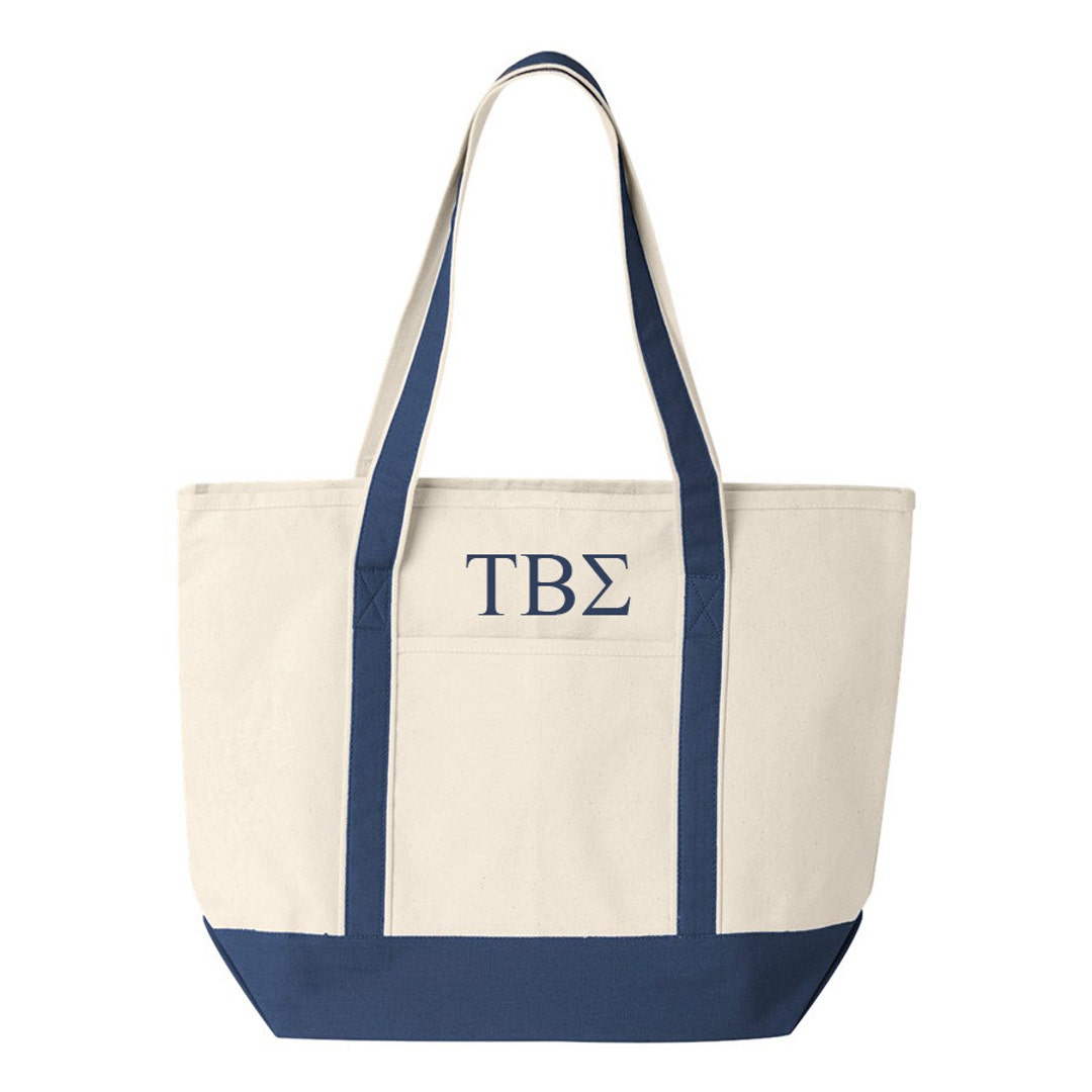 Tau Beta Sigma, Large Canvas Tote Bag, TBS Beach Bag, Tau Beta Sigma ...