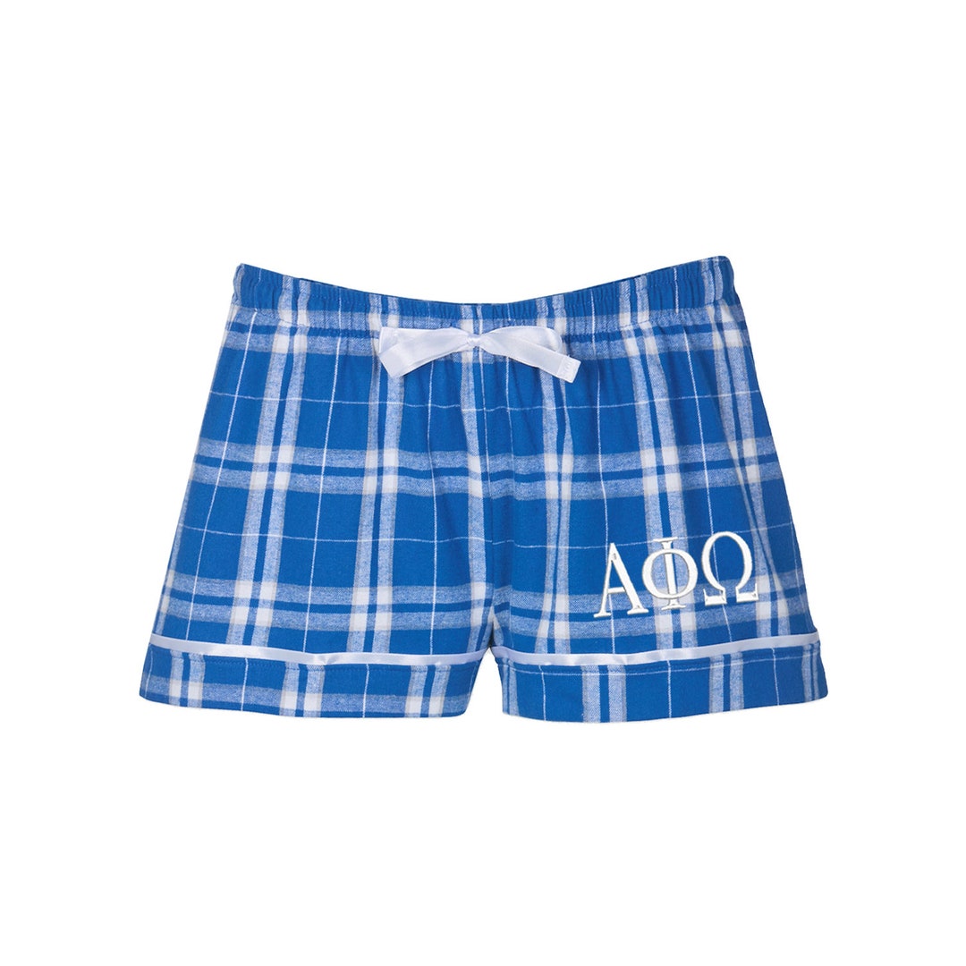 Alpha Phi Omega Flannel Boxer, AFO Sorority Boxers, Sleepwear ...