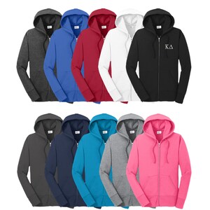 Kappa Delta Fitted Embroidered Classic Zip up Hoody, Kappa Delta Zip up ...