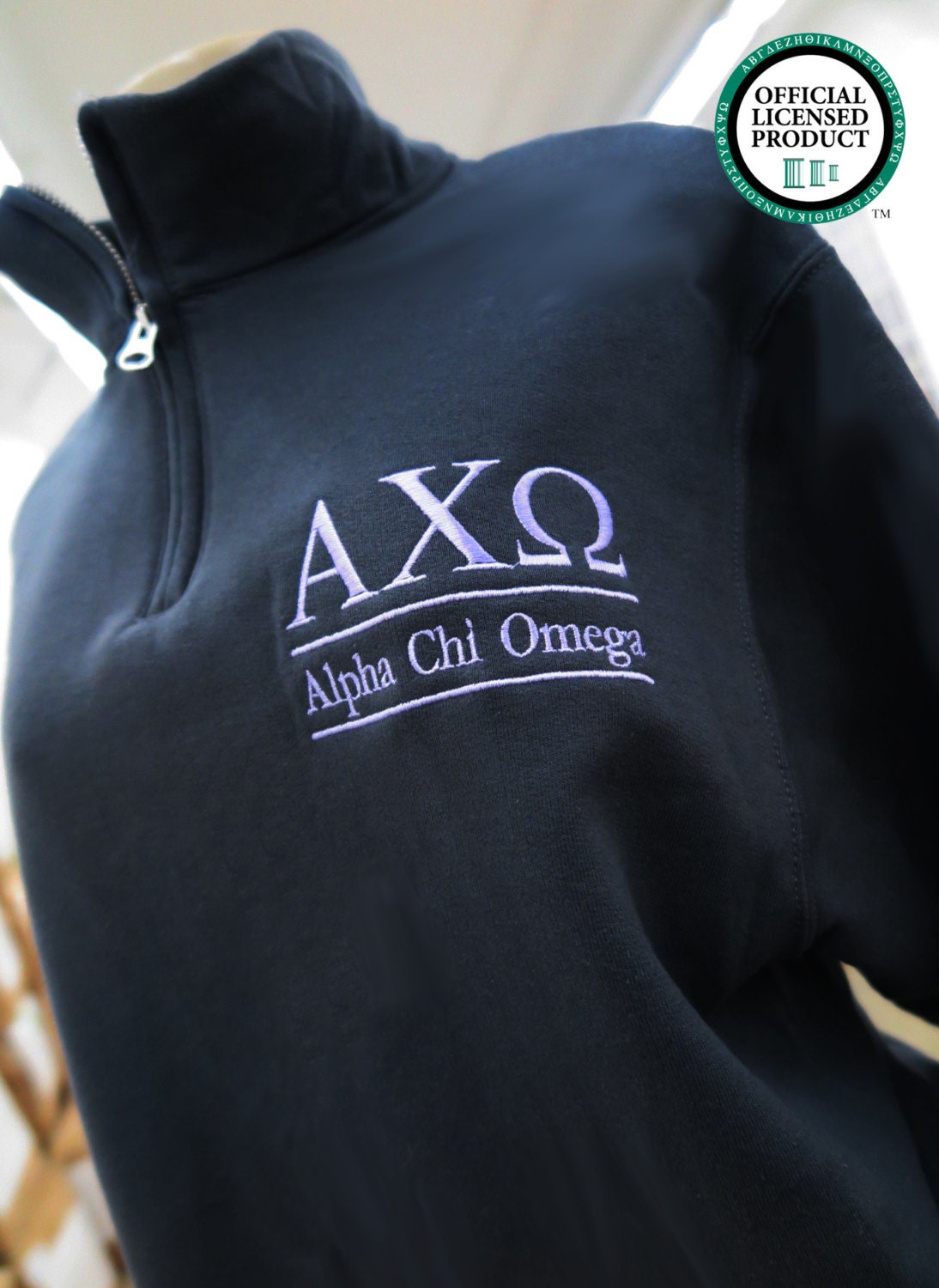 Alpha Chi Omega Quarter Zip Sweatshirt A CHI O Sorority - Etsy