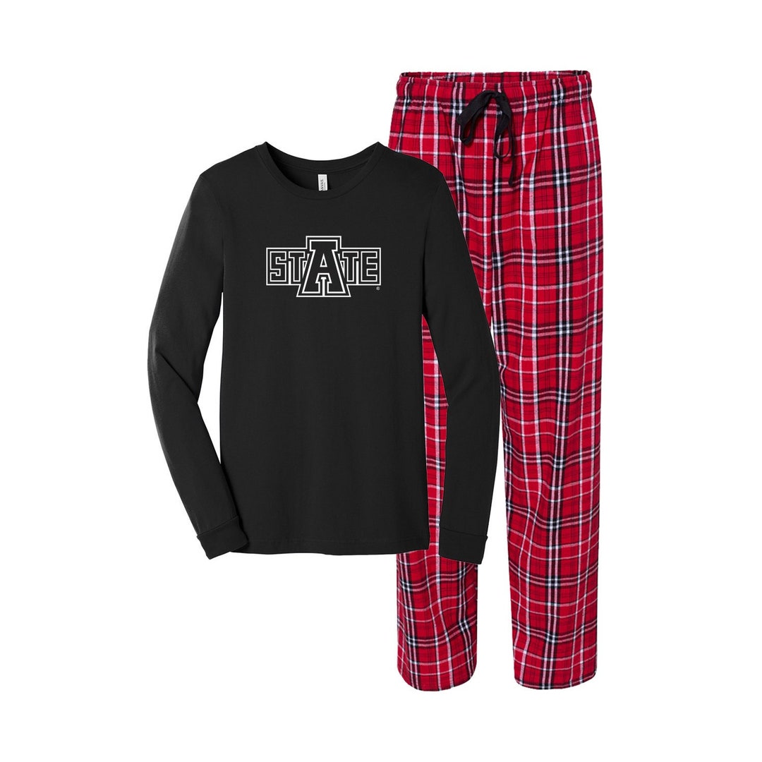 Arkansas State University Pajama Set, State Red Wolves Flannel Pajamas ...