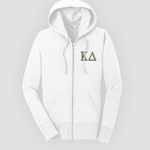 Kappa Delta Fitted Embroidered Classic Zip up Hoody, Kappa Delta Zip up ...