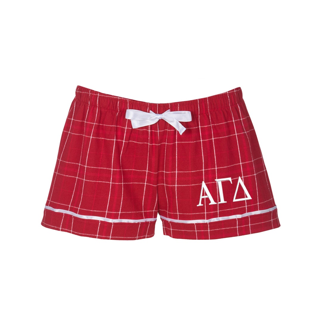 Alpha Gamma Delta Flannel Boxers Agd Sorority Sleepwear Loungewear