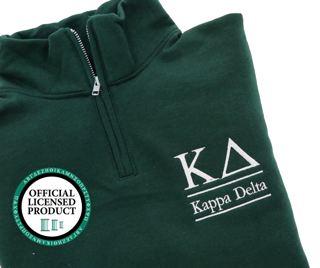Kappa Delta Quarter Zip Sweatshirt: Embroidered Sorority Pullover - Etsy