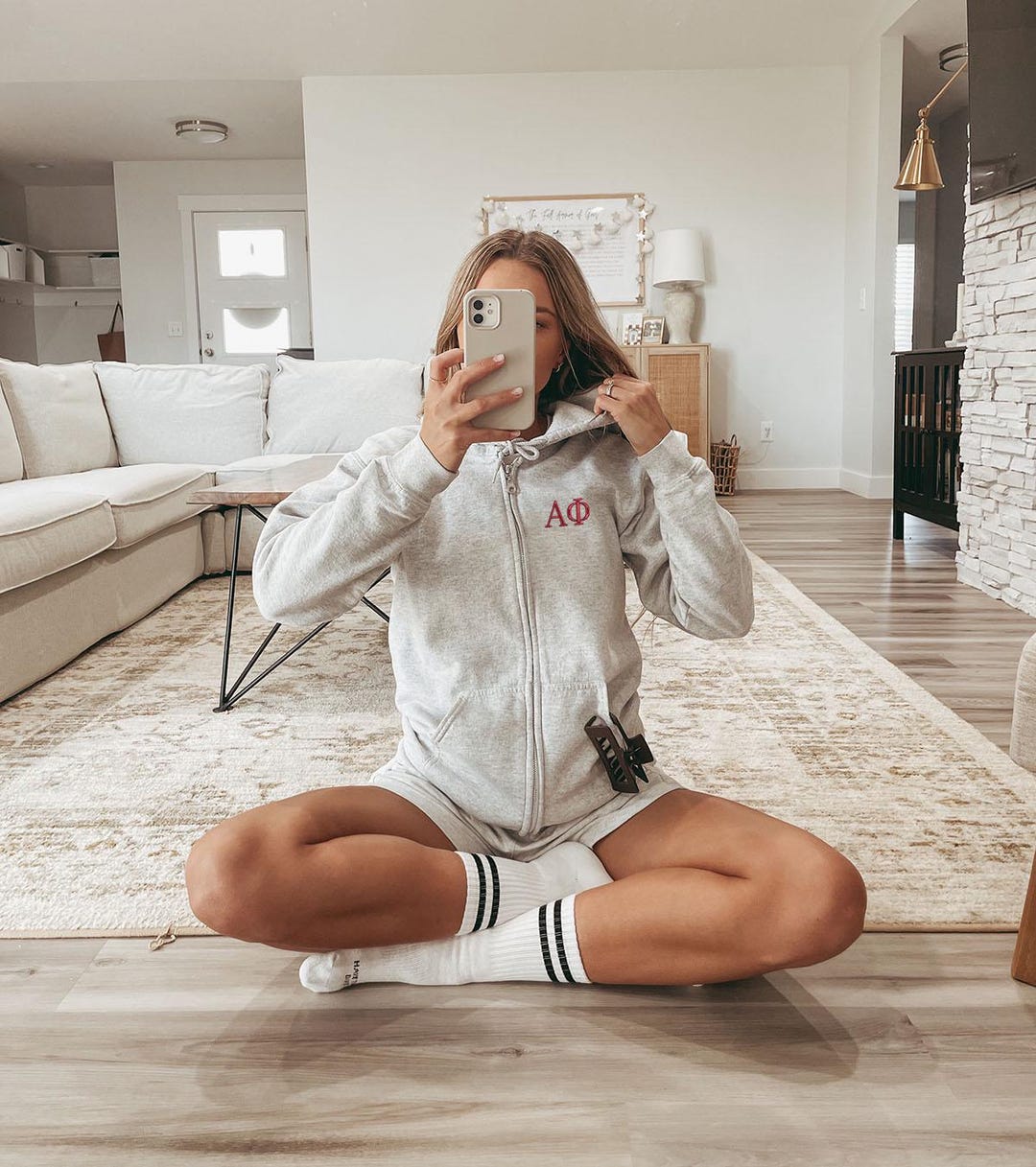 Alpha Phi Embroidered Full Zip Hoodie, Alpha Phi Apparel Clothing ...